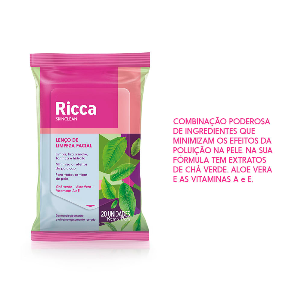 Lenço de Limpeza Facial Ricca - Ricca